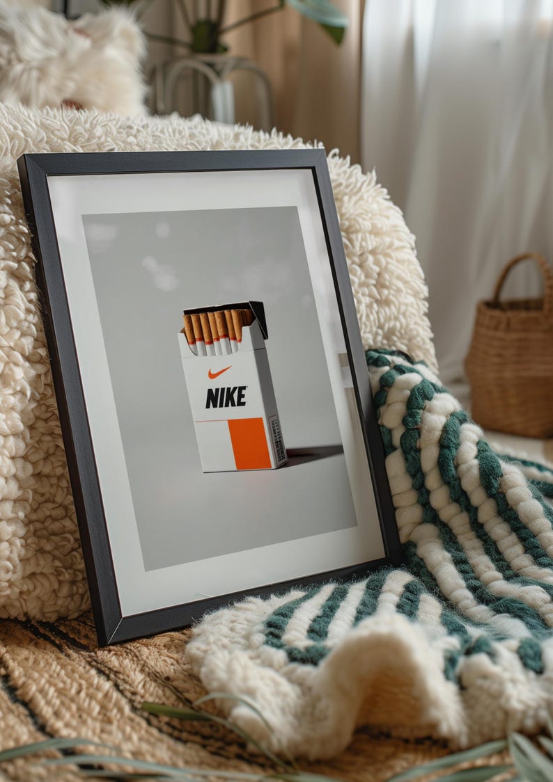 Vintage Nike Cigarette Poster, Hypebeast Decor for Sneakerhead Lovers ...