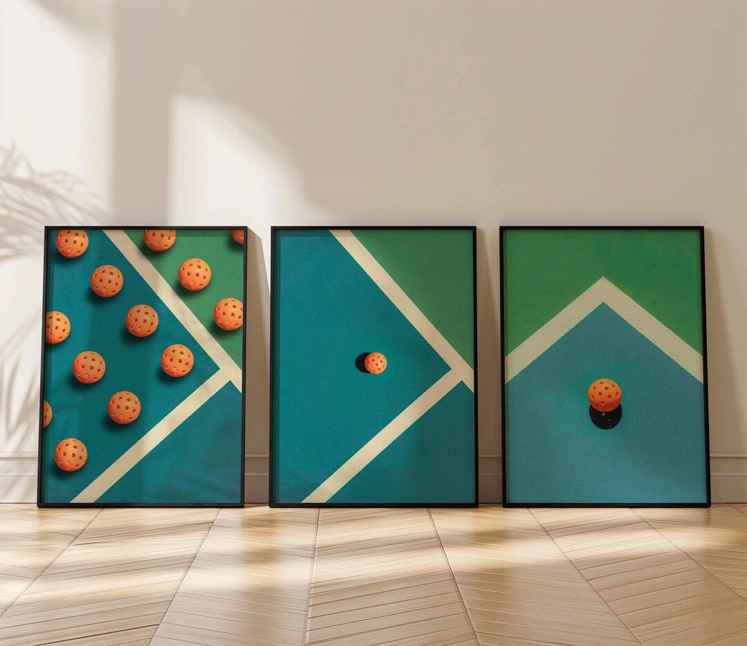 Pickleball Wall Art, Pickleball Poster, Wall Art, 3 Piece Poster, Wall ...