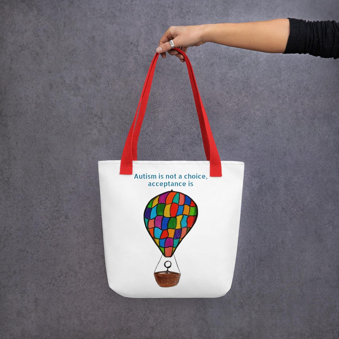 Autism Awareness Tote Bag, Hot Air Balloon Tote Bag, Autism Acceptance ...