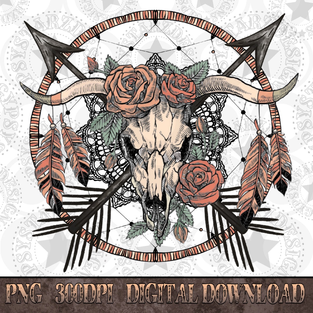 Aztec Western Bull Skull Png, Western PNG, Western PNG, Png File ...