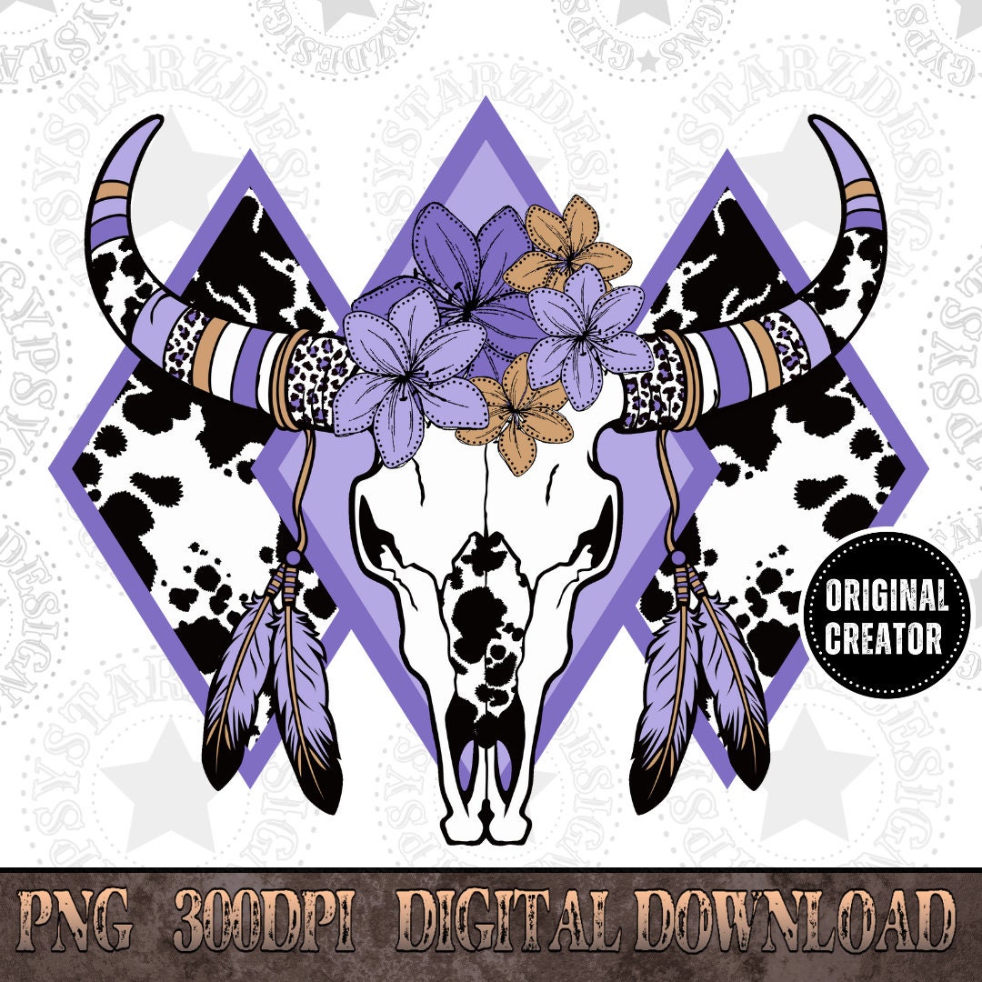 Aztec Western Bull Skull Png, Western PNG, Western PNG, Png File ...