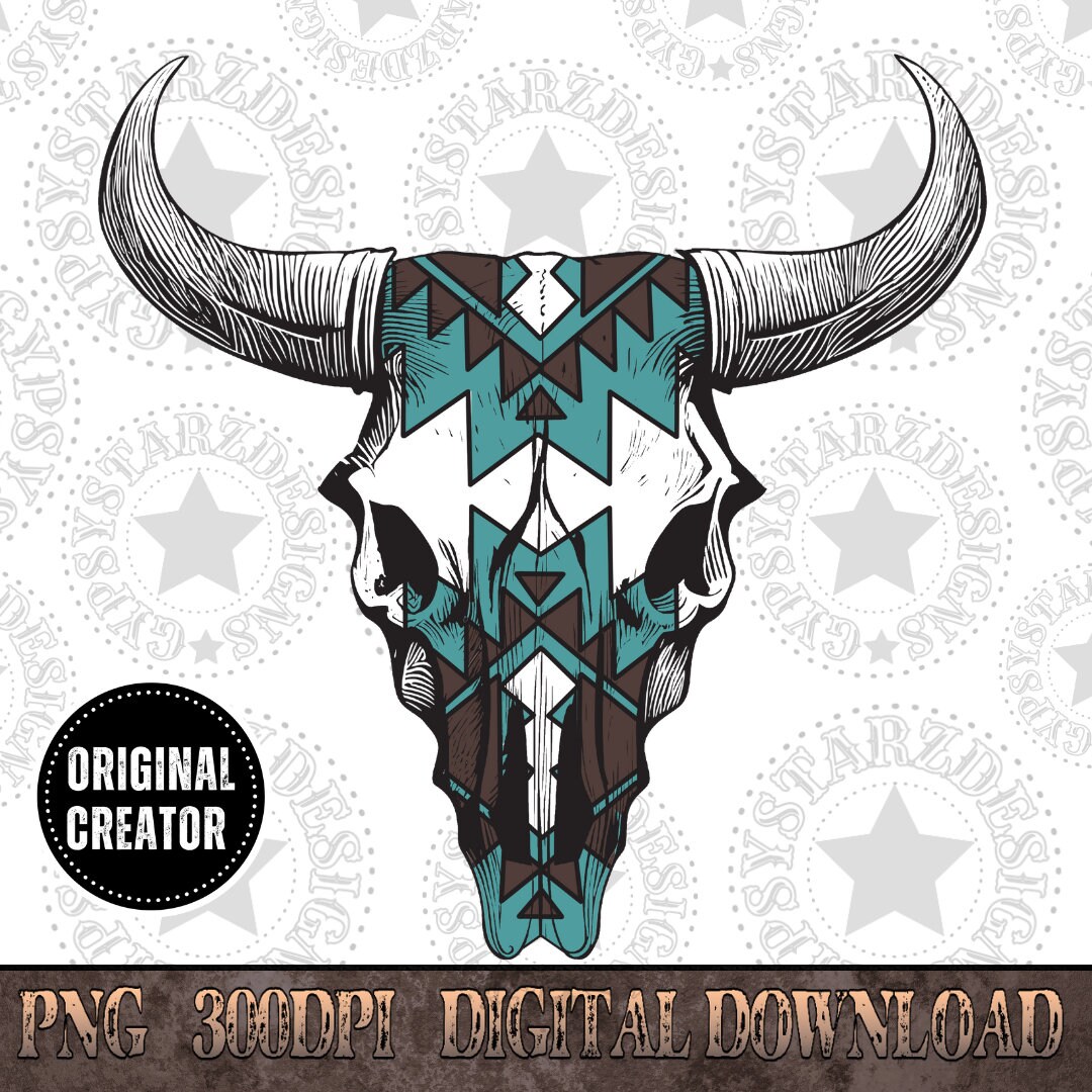 Aztec Western Bull Skull Png, Western PNG, Western PNG, Png File ...