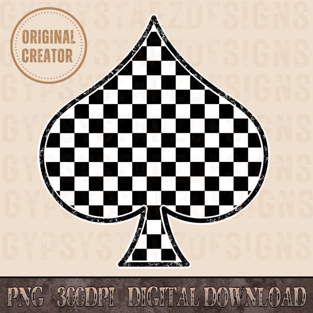 Retro Spade Png, Checkered Print Spade, Retro PNG, Png File, Instant ...