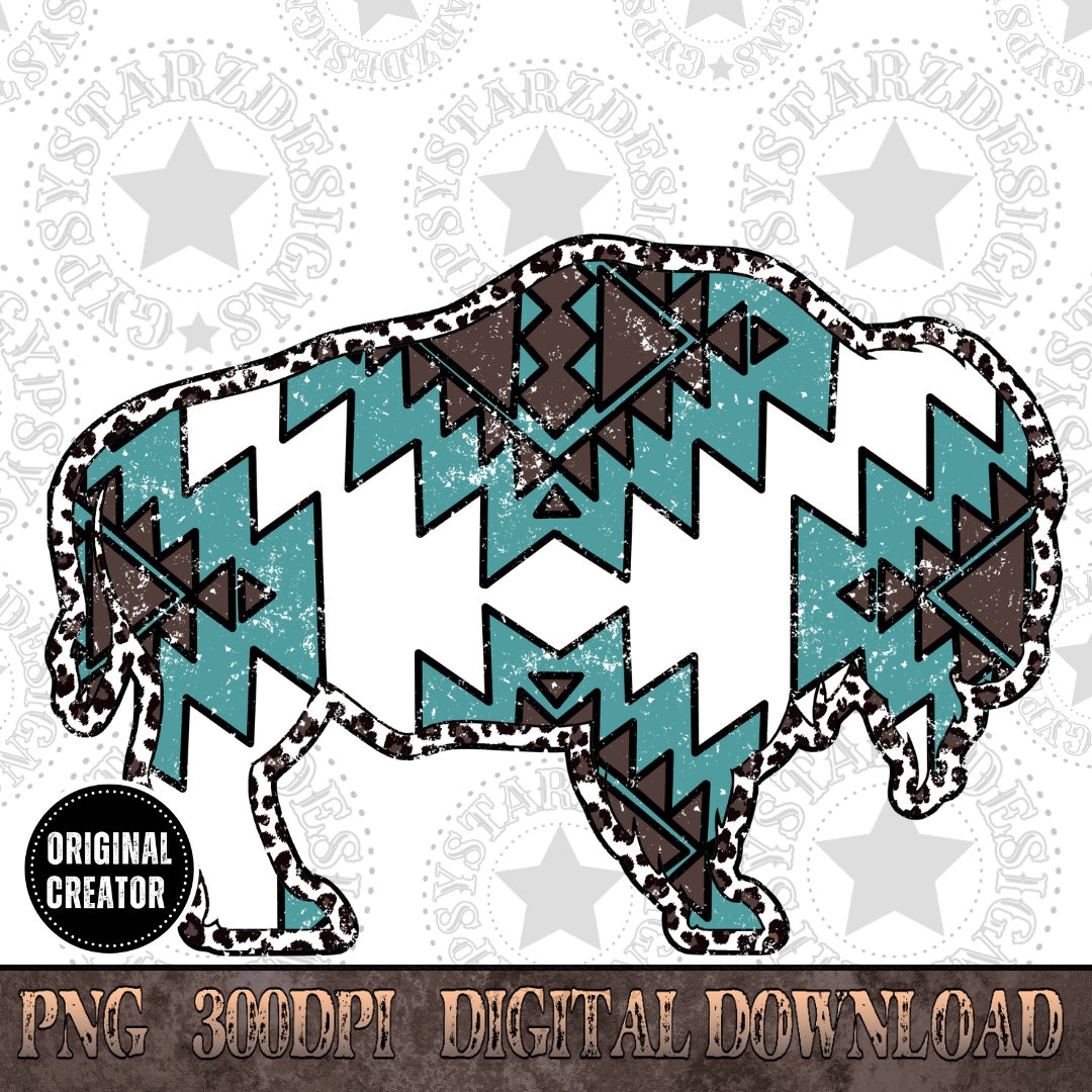 Western Buffalo PNG, Aztec Animal Print (digital Download) - Etsy