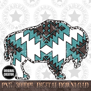 Western Buffalo PNG, Aztec Animal Print (digital Download) - Etsy