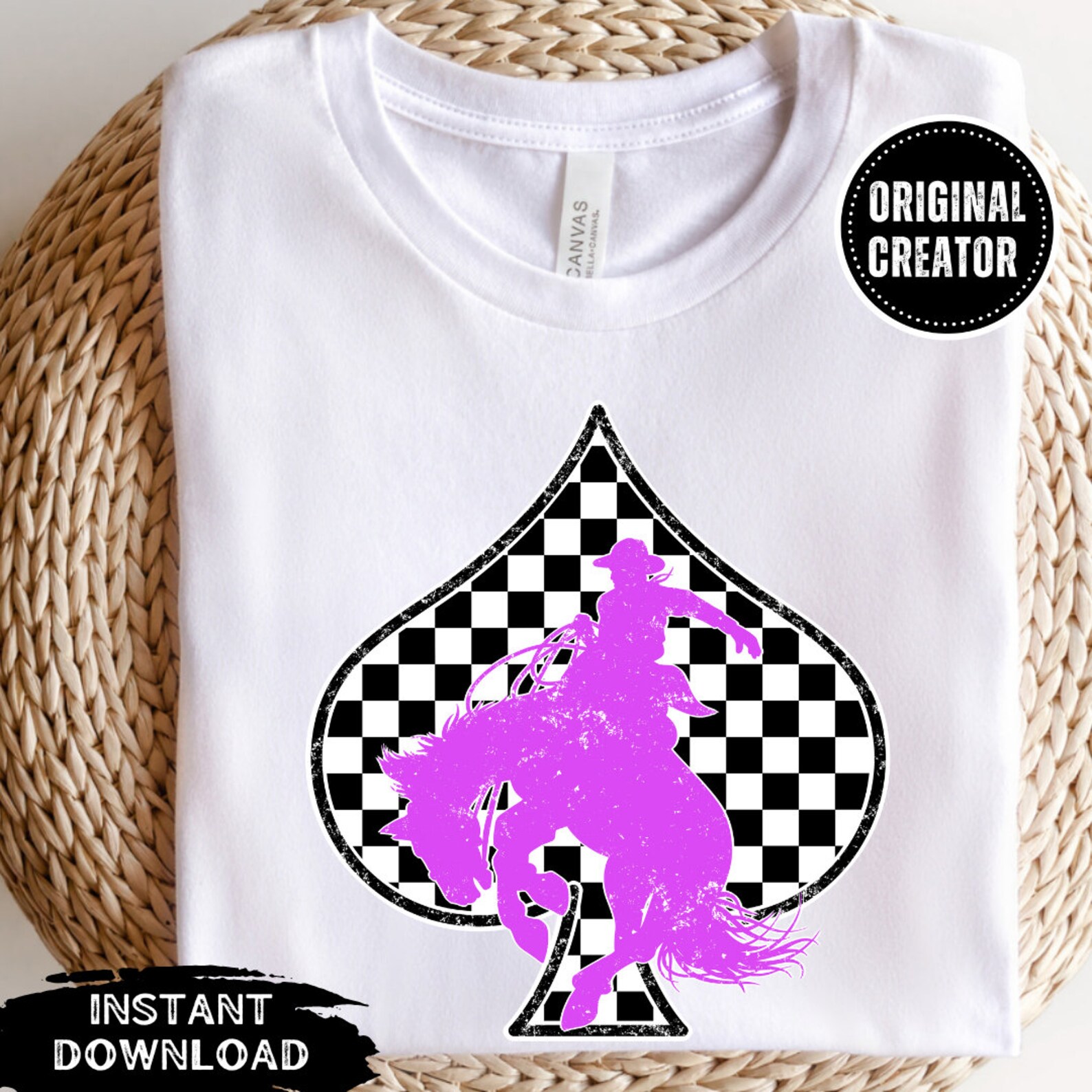 Retro Rodeo Western Png, Checkered Print Cowboy, Western PNG, Png File ...