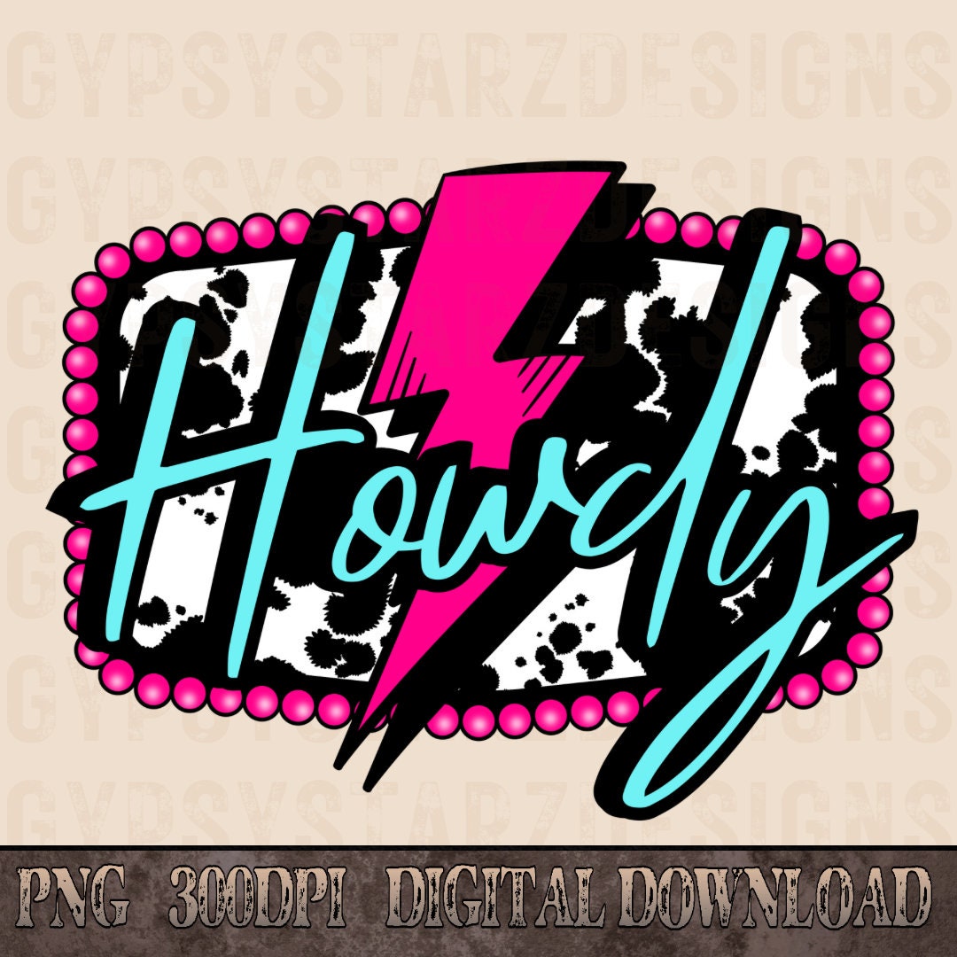 Howdy Cow Print Buckle PNG, Western Belt Buckle Sublimation PNG ...