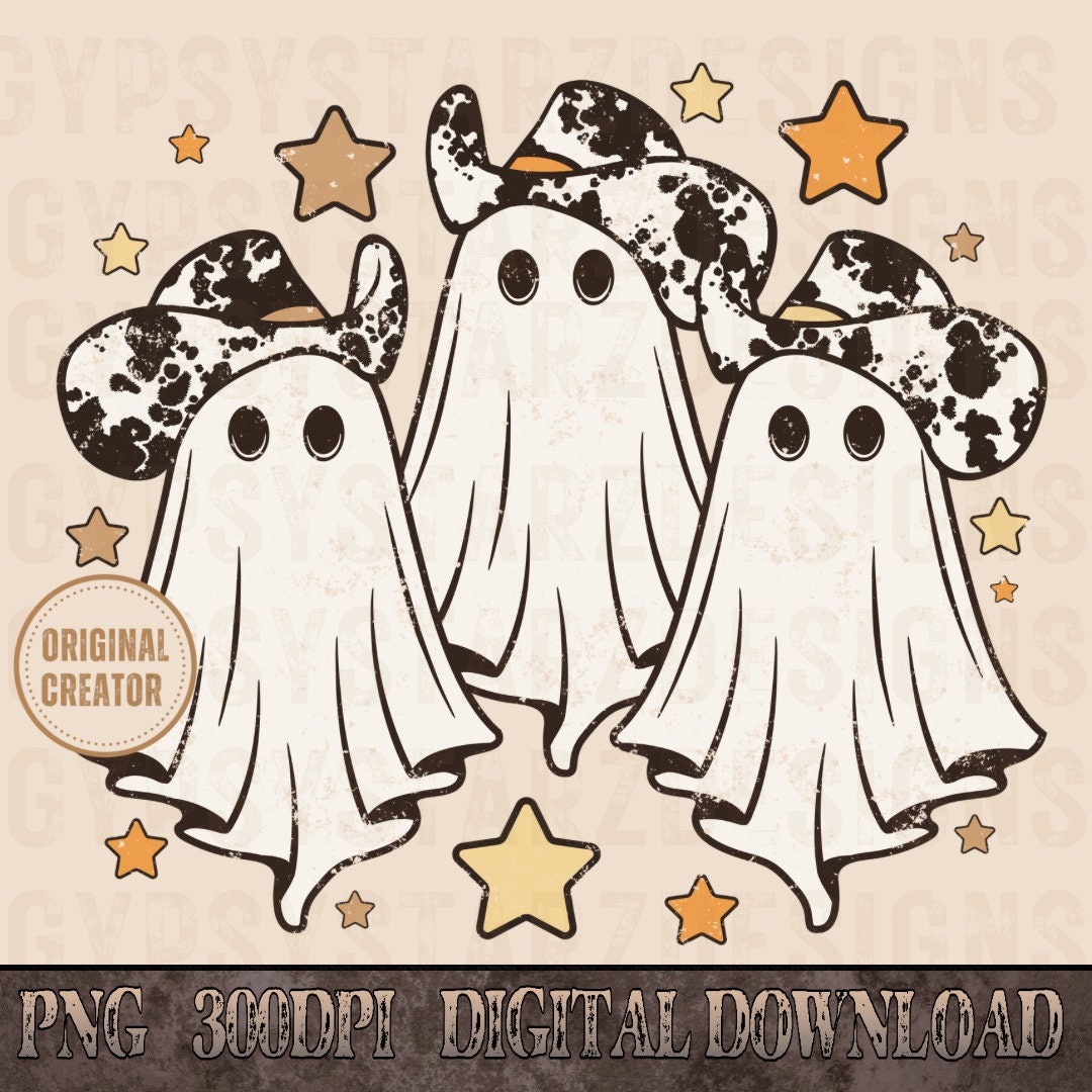 Ghost Cowboy PNG, Western Halloween Design (digital Download) - Etsy