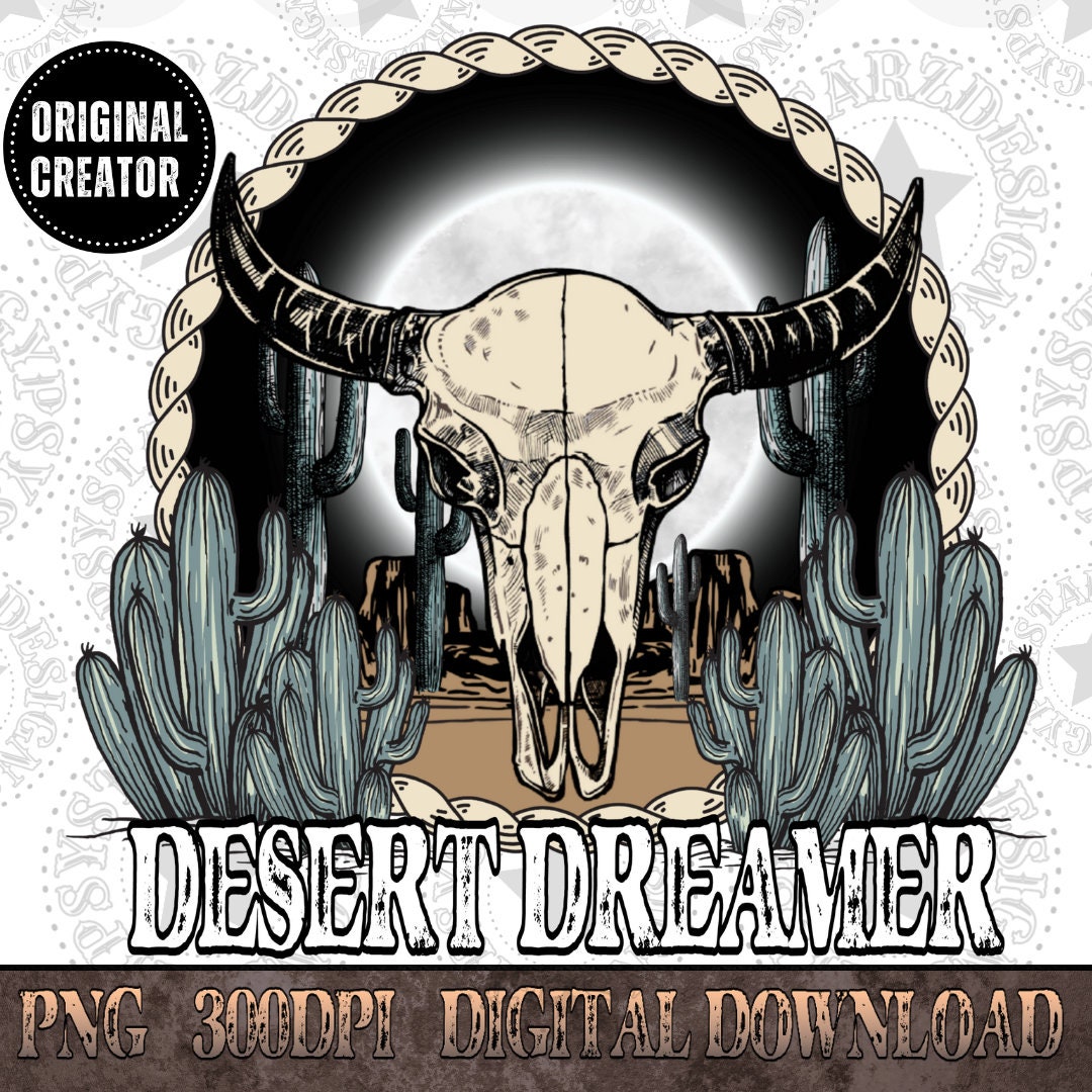 Bull Skull Western PNG, Desert Scene (digital Download) - Etsy