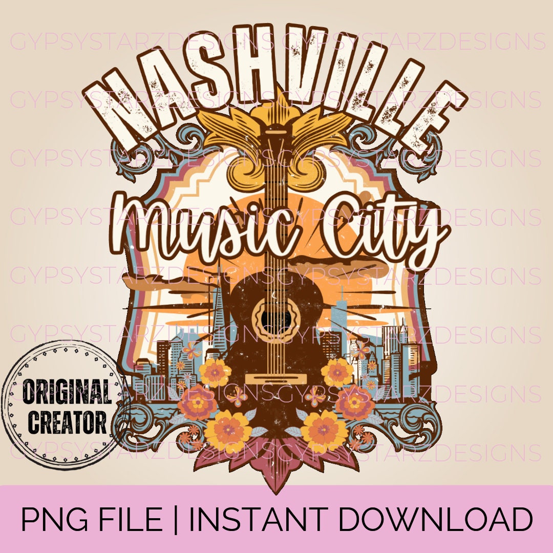 Nashville Music City Png Western PNG Western PNG Png File - Etsy