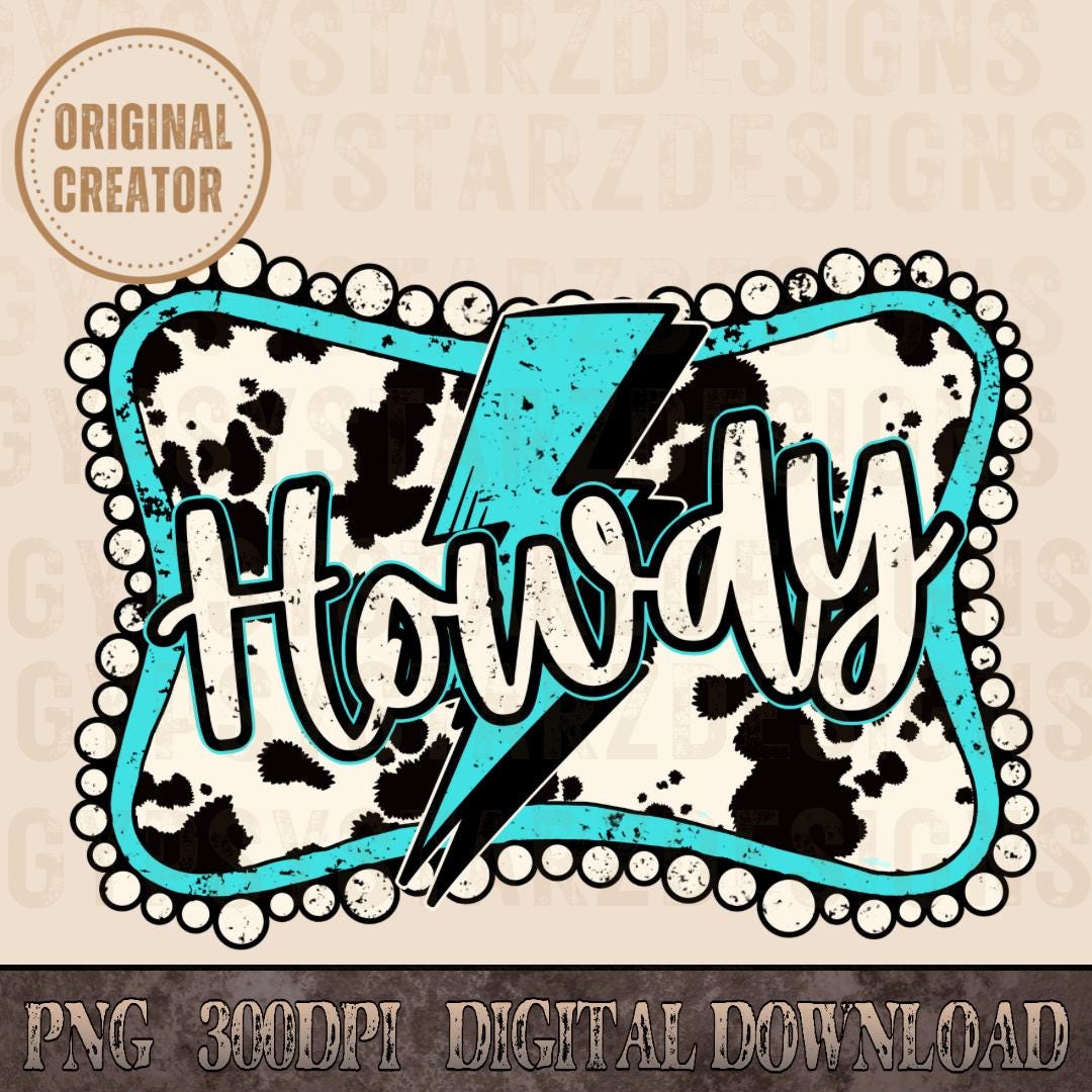 Howdy Cow Print Buckle PNG, Western Belt Buckle Sublimation PNG ...