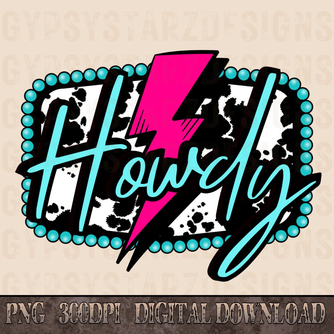 Howdy Cow Print Buckle PNG, Western Belt Buckle Sublimation PNG ...