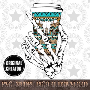Aztec Western Skeleton Hand Png, Western Coffee PNG, Western PNG, Png ...