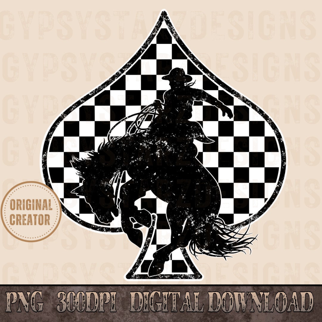 Retro Rodeo Western Png, Checkered Print Cowboy, Western PNG, Png File ...
