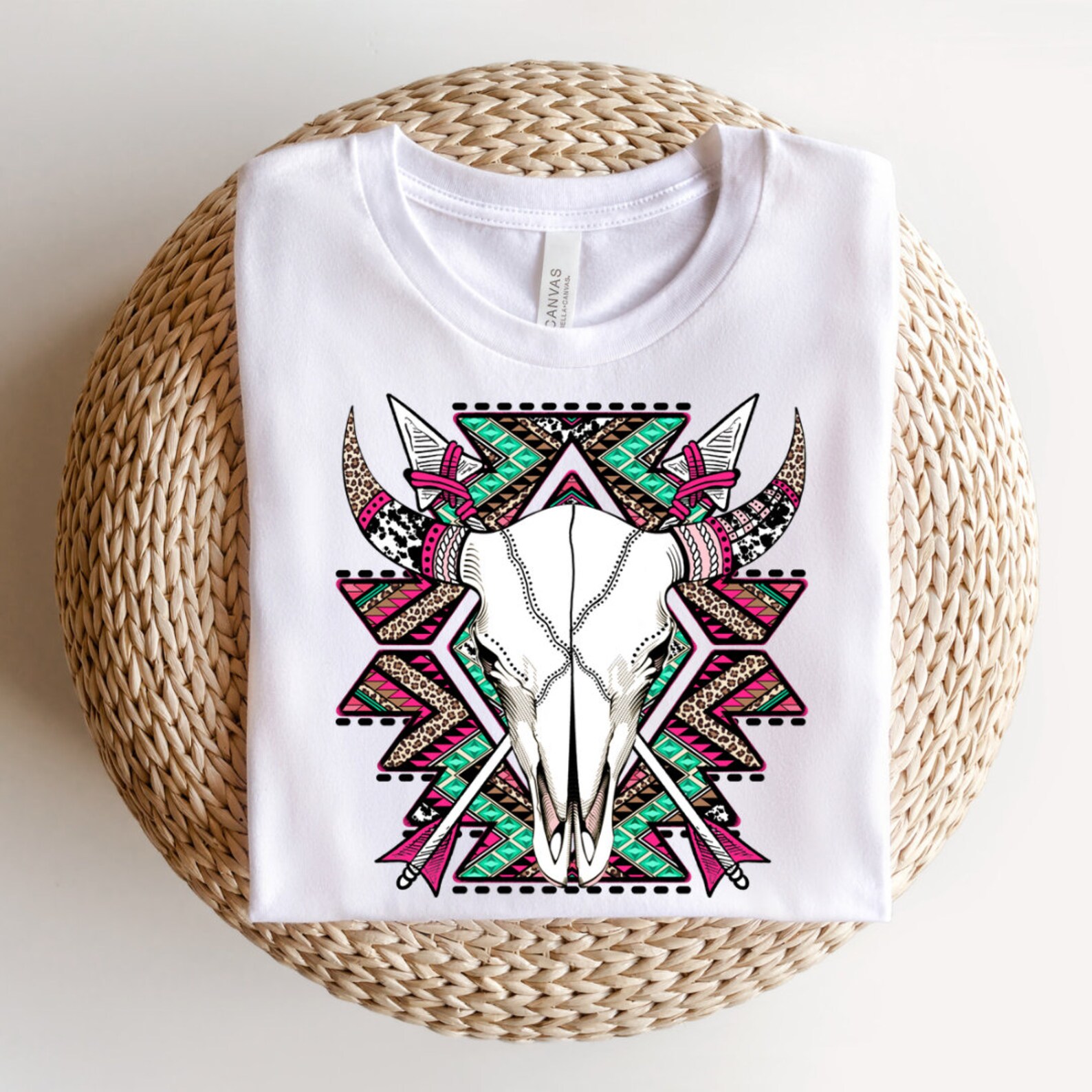 Cow Skull Aztec PNG, Western Print, Boho Shirt Design (digital Download ...