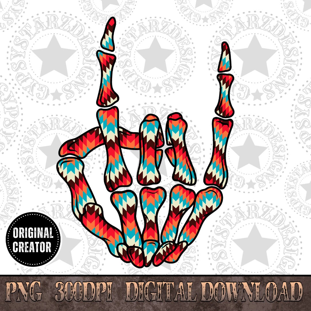 Aztec Western Skeleton Hand Png, Goth Western PNG, Western PNG, Png ...