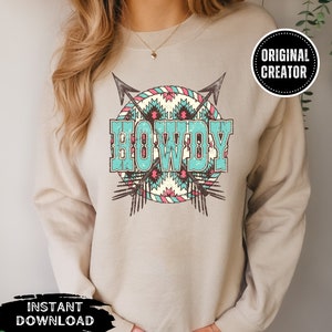 Howdy Aztec Print PNG, Western Sublimation Design (digital Download) - Etsy