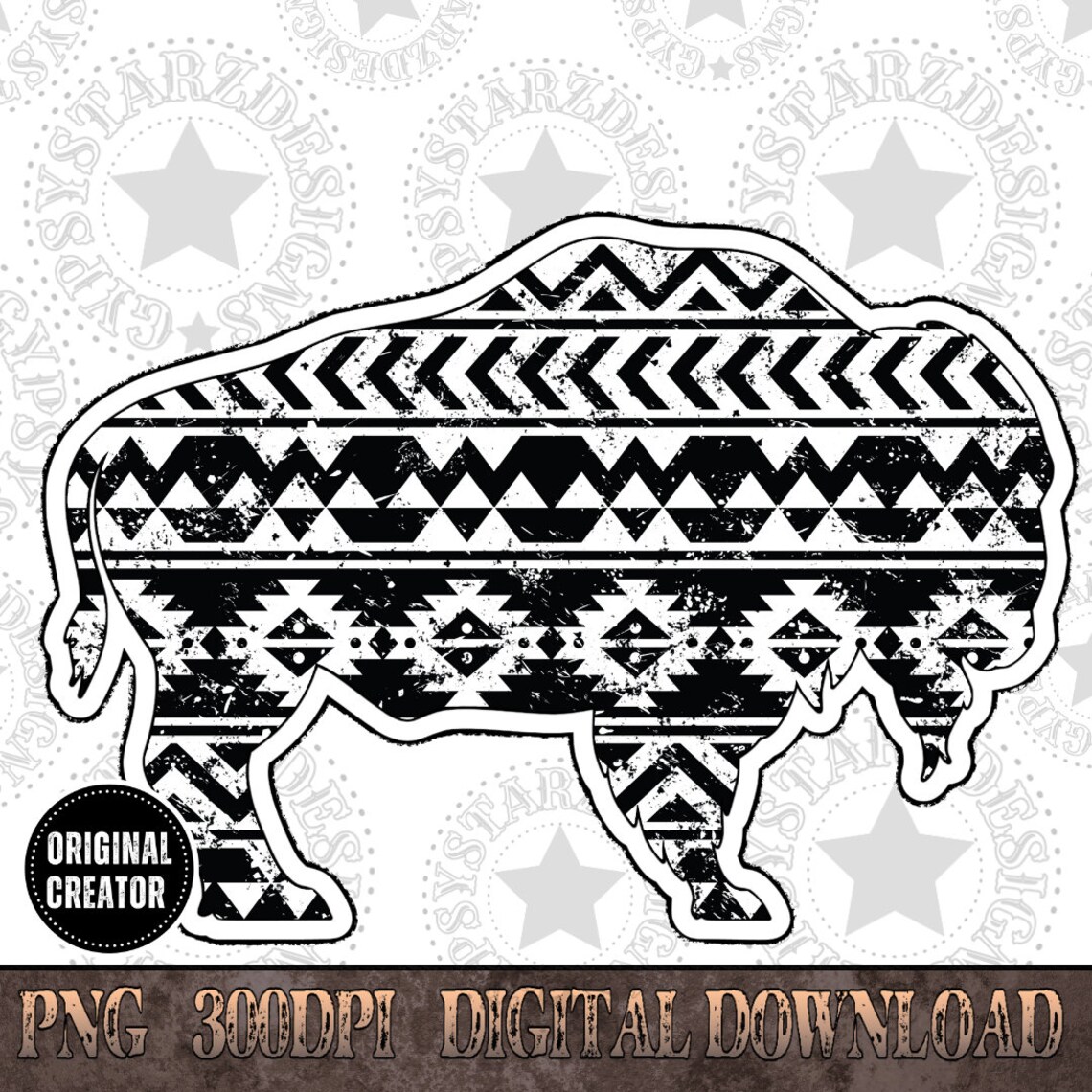 Aztec Buffalo PNG, Western Animal Print (digital Download) - Etsy