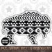 Western Buffalo Png, Bison Animal Print Aztec Western Buffalo Png ...