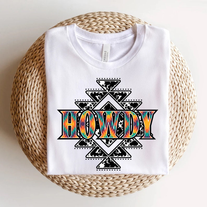 Howdy Aztec Cow Print PNG, Western Sublimation Design (digital Download ...