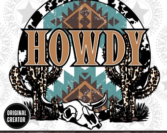Howdy Cow Print Buckle PNG, Western Belt Buckle Sublimation PNG ...