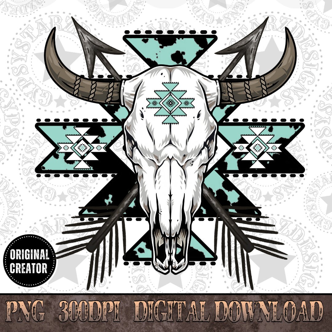 Aztec Western Bull Skull Png, Western PNG, Western PNG, Png File ...