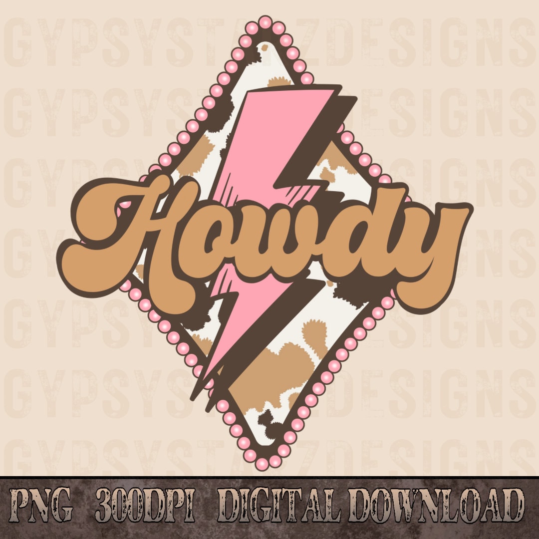 Howdy Cow Print PNG, Western Howdy Sublimation PNG, Instant Download ...
