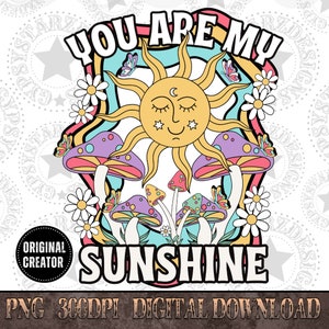 Retro Sunshine Design, You Are My Sunshine PNG, Png File, Instant ...