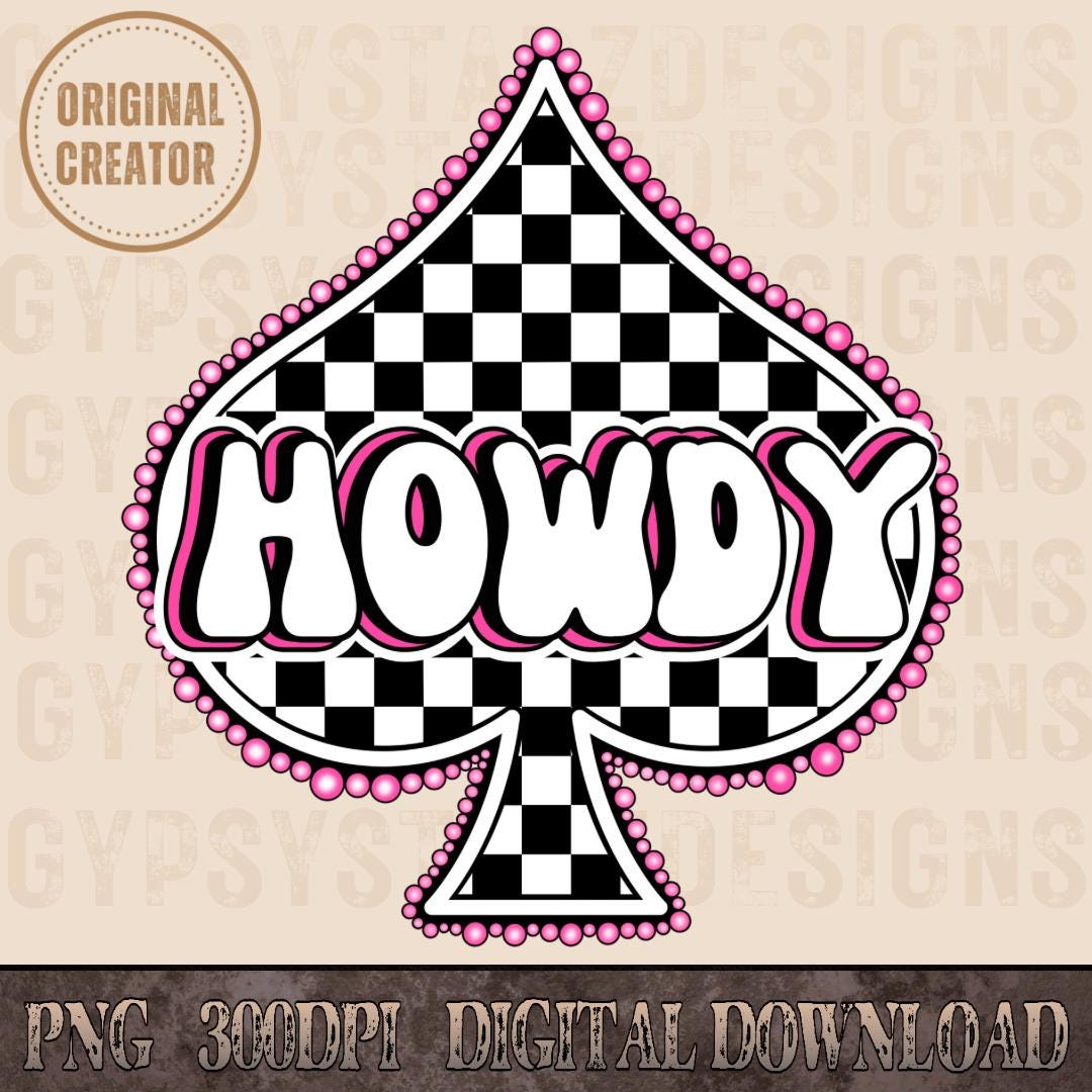 Howdy Checkered Print PNG, Western Howdy Sublimation PNG, Instant ...