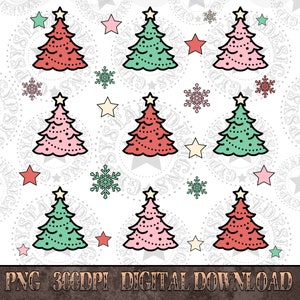 Christmas Tree PNG, Instant Download, Digital Download, Retro Christmas ...