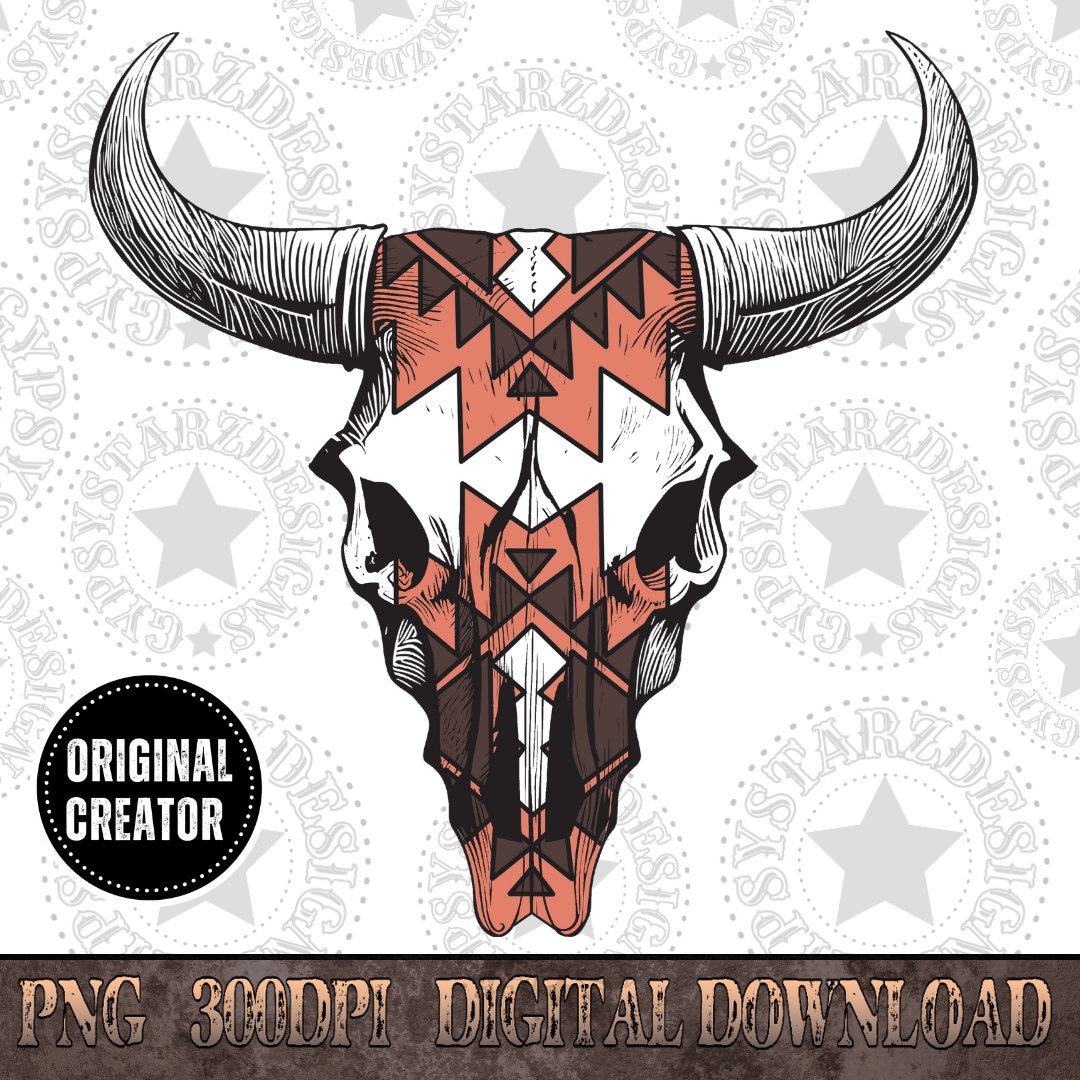 Aztec Western Bull Skull Png, Western PNG, Western PNG, Png File ...
