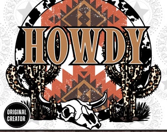 Howdy Cow Print PNG, Western Howdy Sublimation PNG, Instant Download ...