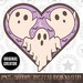 Ghost Heart Retro Design Png | Cute Heart Ghost PNG Sublimations ...