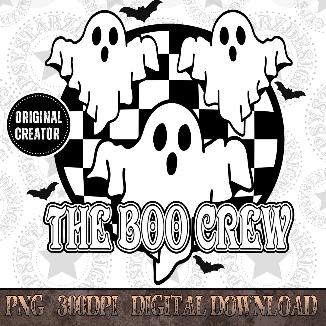 The Boo Crew Ghost Retro Design Png | Retro Halloween PNG Sublimations ...
