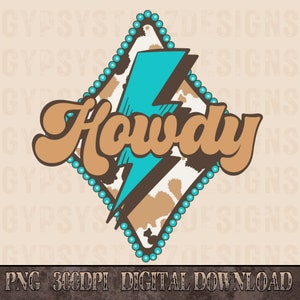 Howdy Cow Print PNG, Western Howdy Sublimation PNG, Instant Download ...
