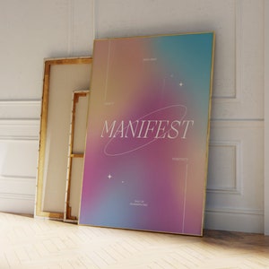Manifest Wall Art, Colorful Aura Poster, Affirmation Wall Art, Manifest ...