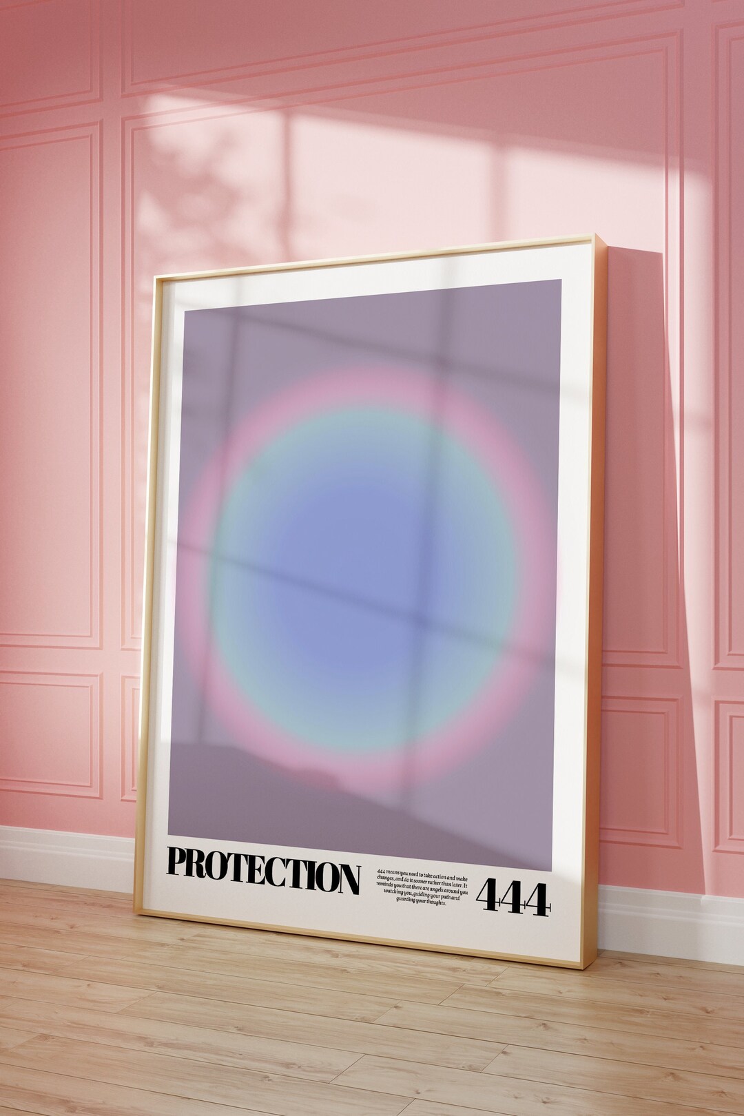 Angel Number 444 Poster · Aura Poster Print · Above Couch Wall Art ...