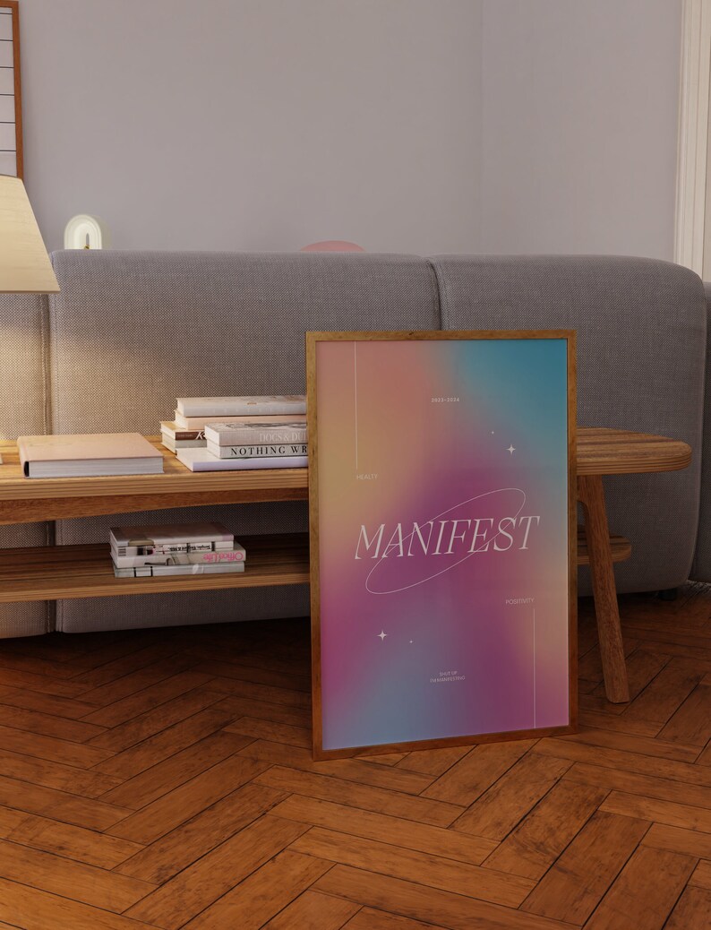 Colorful Aura Manifest Poster, Law of Attraction Print (digital ...