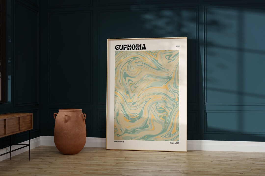 Retro Euphoria Poster, Gradient Green Aura Poster, Affirmation Poster ...