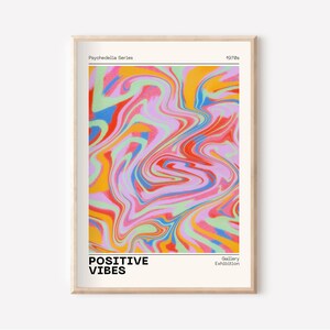Retro Aura Poster Print, Positive Vibes Poster, Retro Gradient Poster ...
