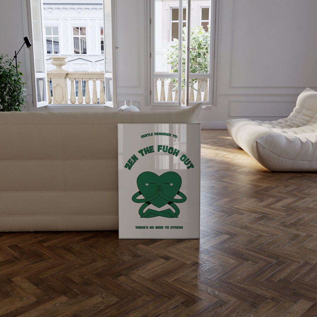 Green Retro Poster, Retro Quote Print, Dorm Room Decor, Digital ...