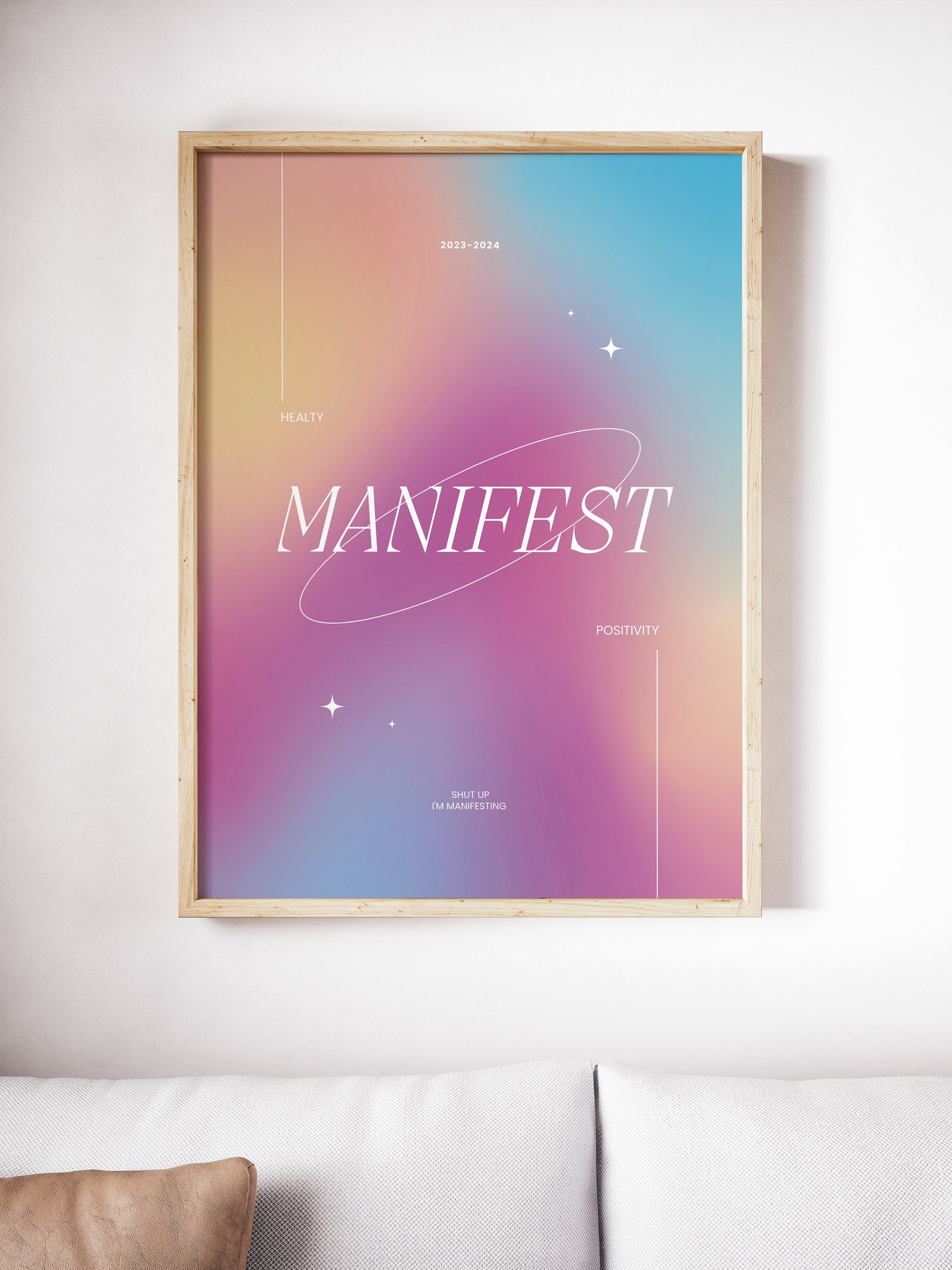Colorful Aura Manifest Poster, Law of Attraction Print (digital ...