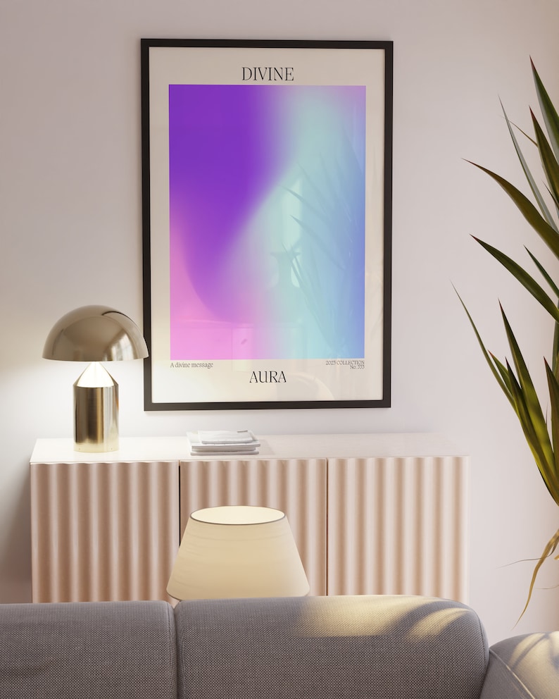 Divine Aura Poster Gradient Spiritual Art Print Affirmation - Etsy