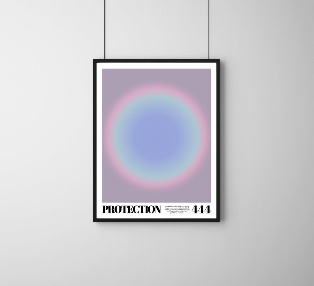 Angel Number 444 Poster Aura Poster Print Above Couch Wall - Etsy