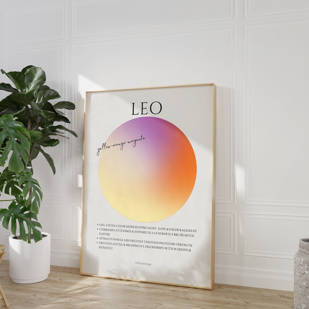 Leo Aura Poster Aesthetic · Leo Zodiac Wall Art Print · College Dorm ...