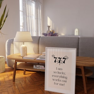 Angel Number 777 Poster, Manifestation Print, Angel Numbers Poster ...