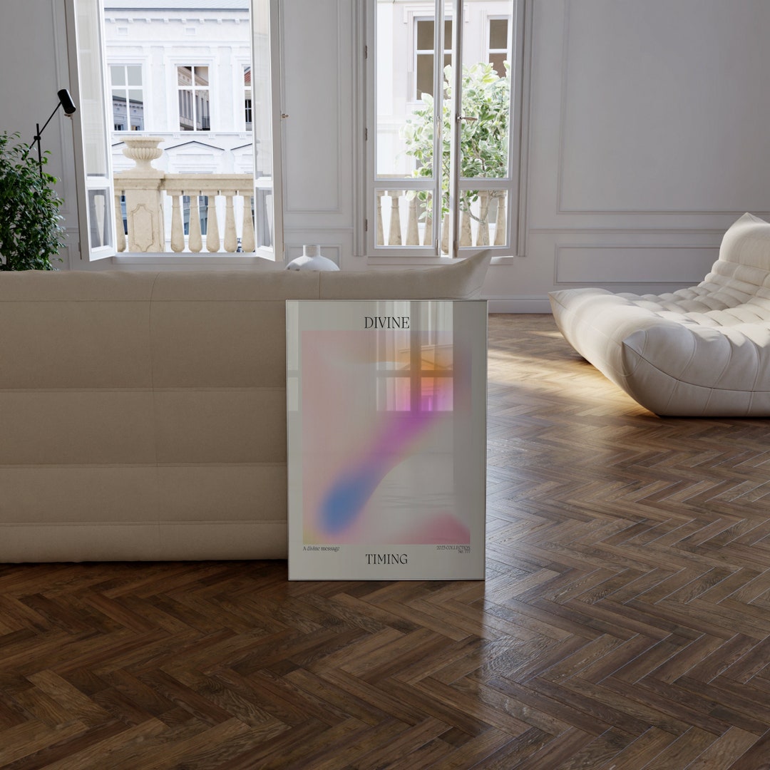 Divine Timing Aura Gradient Print, Y2K Boho Wall Art (digital Download ...
