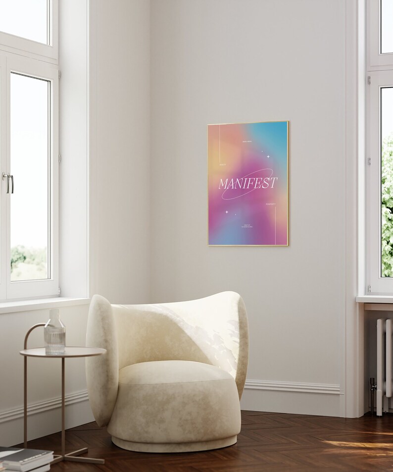 Colorful Aura Manifest Poster, Law of Attraction Print (digital ...