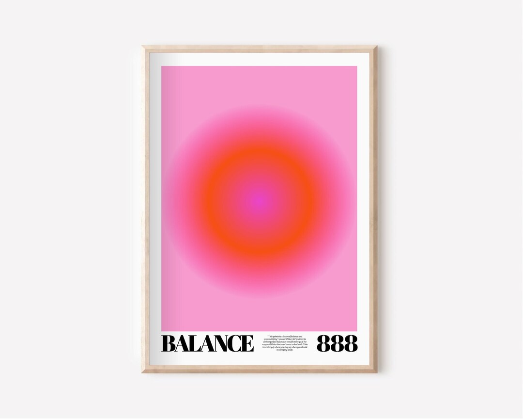 Gradient Angel Numbers Balance Art Print Aura Poster Print - Etsy