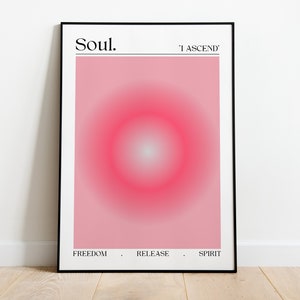 Gradient Mind Body Soul Print, Positive Aura Poster Set of 3, Spiritual ...